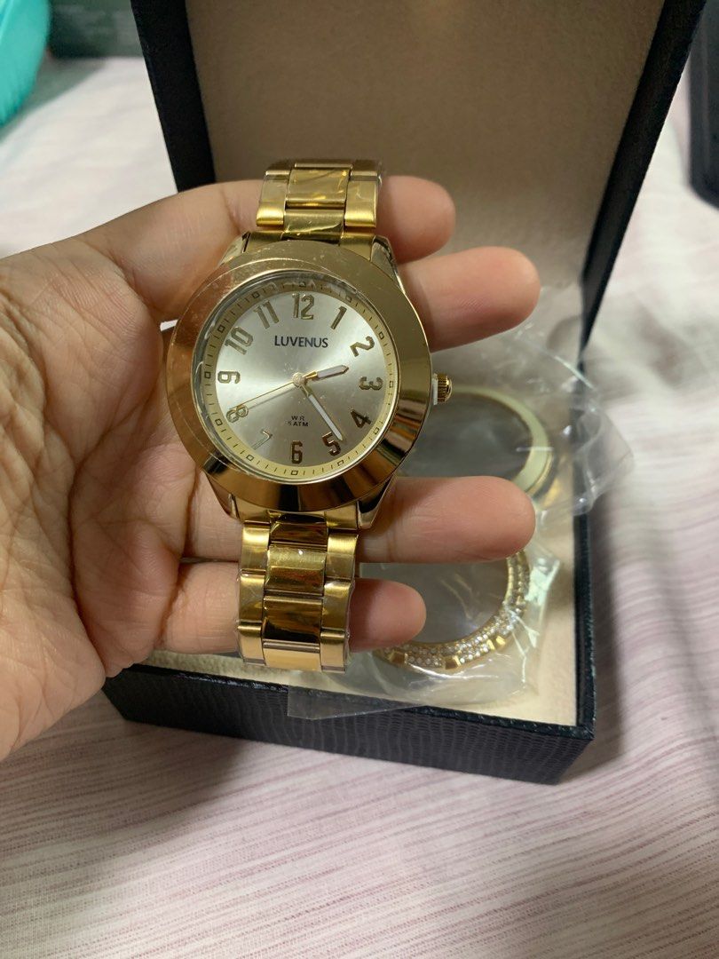 Gold plated watch LUVENUS, Luxury, Watches on Carousell