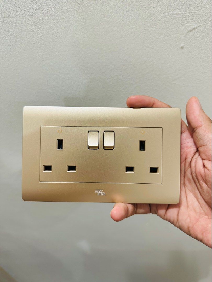 Gold socket switch, TV & Home Appliances, Electrical, Adaptors ...