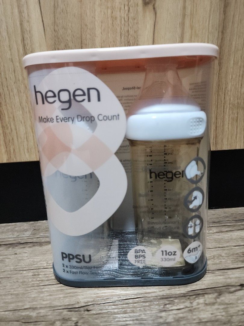 Hegen Milk Bottle 330ml ppsu 6 mths, Babies & Kids, Nursing & Feeding, Breastfeeding & Bottle ...