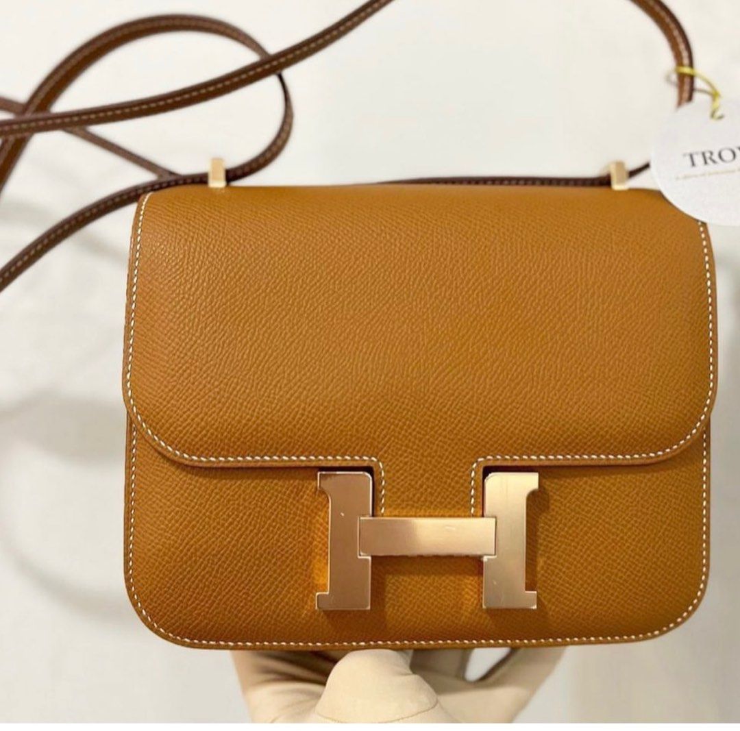 Hermes Constance 18 in gold (rosegold hardware), Luxury, Bags & Wallets ...
