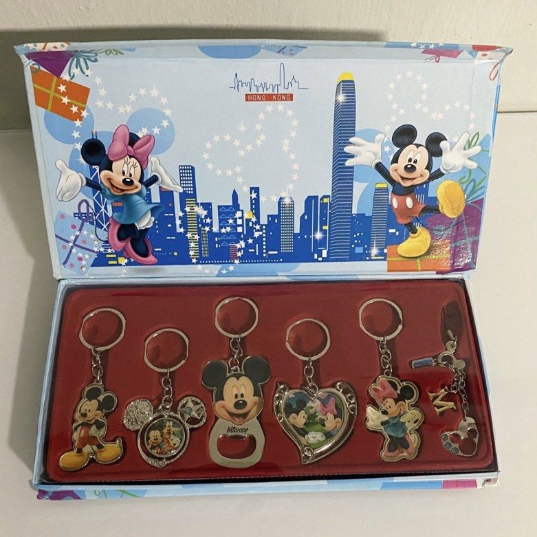 Hong Kong Disneyland Mickey Mouse Minnie Mouse Keychain Gift Box Set ...