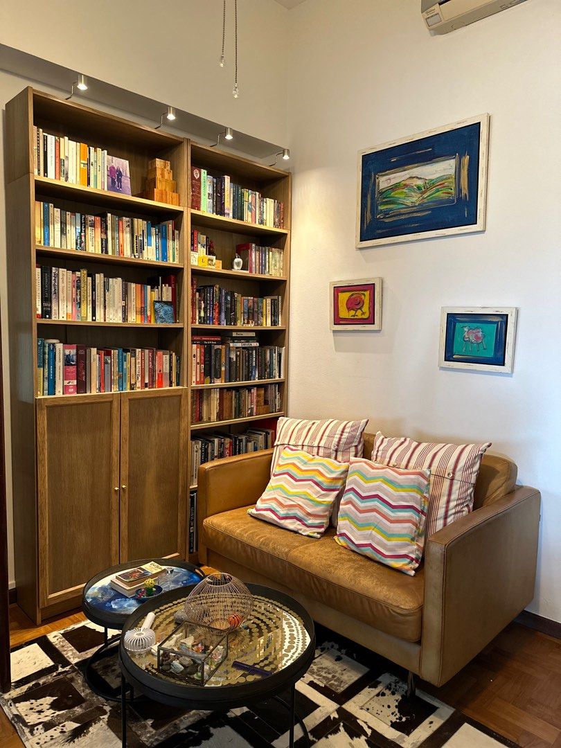 Ikea Billy Bookshelf with 3 doors and top extension and lights ...