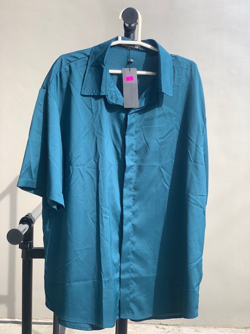 Incerun Green Plain Polo Button Down Large Loose Men Guy, Men's Fashion ...