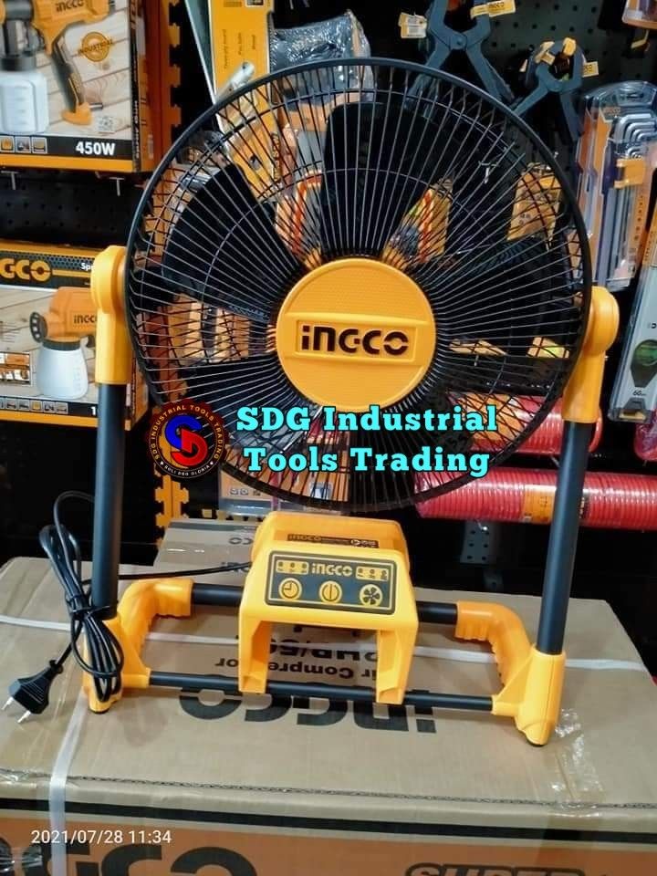 INGCO 20V Li-Ion Cordless Fan / Corded Electric Fan, Commercial ...