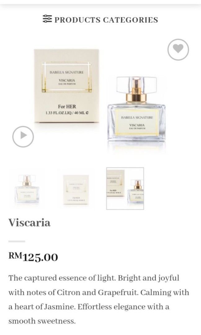 ISABELLA SIGNATURE VISCARIA PARFUM, Beauty & Personal Care, Fragrance ...
