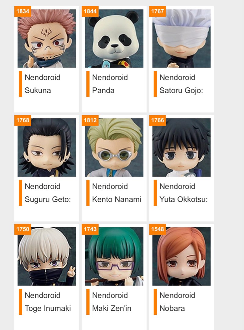 Jujutsu kaisen jjk nendoroids , Hobbies & Toys, Toys & Games on Carousell