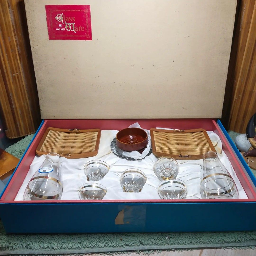 Kamei Glass Sake Set Furniture And Home Living Kitchenware And Tableware Other Kitchenware