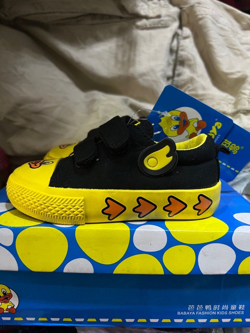 Black and yellow duck design shoes for kids on Carousell