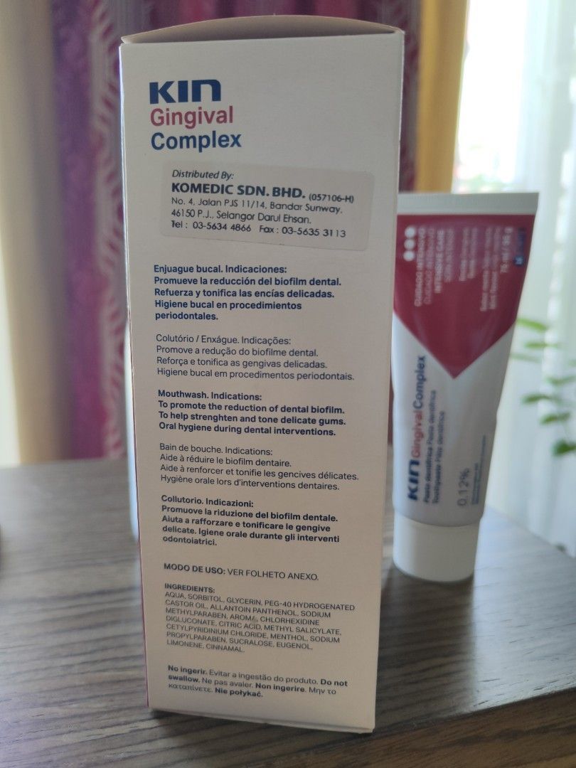 Kin gingival complex mouthwash and toothpaste for sensitive gum and ...