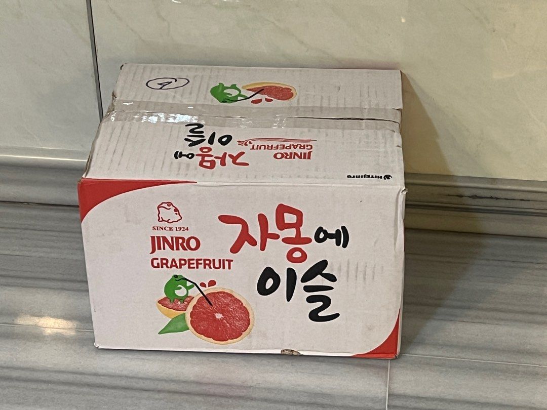 Korean Soju grapefruit flavor by Jinro, Food & Drinks, Alcoholic ...