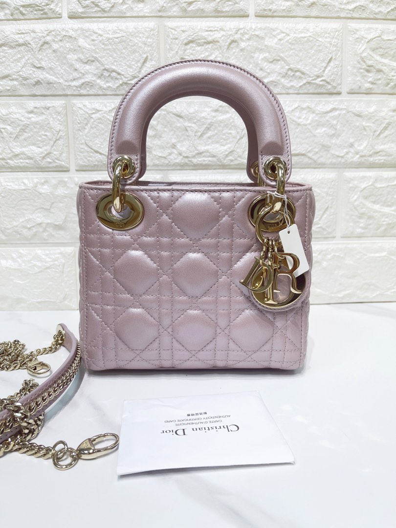 Lady Dior Bag MINI Lotus, Luxury, Bags & Wallets on Carousell