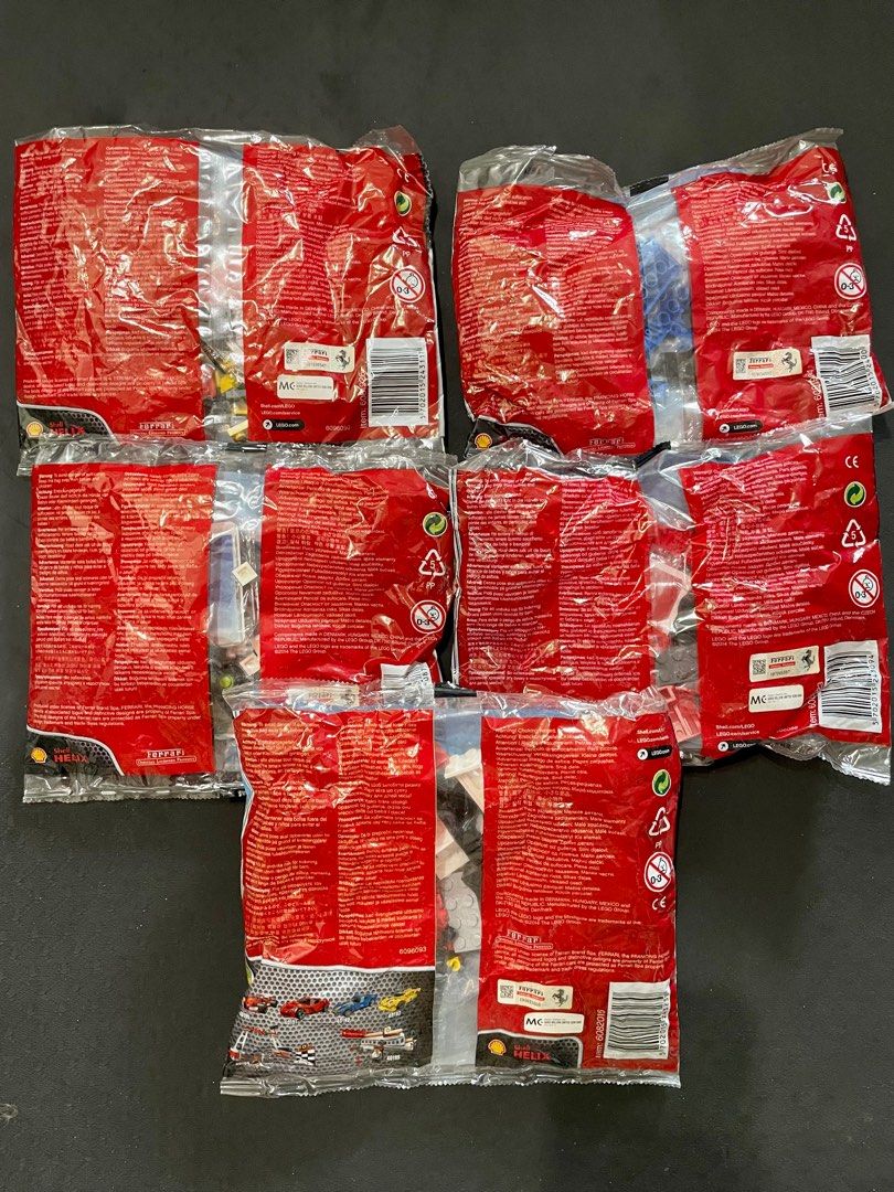 Lego Shell Ferrari Polybag collection set (Free 3 pcs Shell Minifigures ...