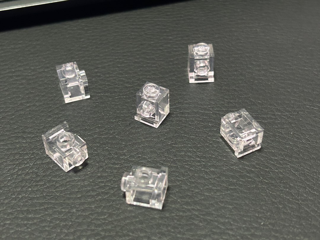 Lego Transparent Clear Brick, Modified 1x1 with Stud on 1 Side (6 ...