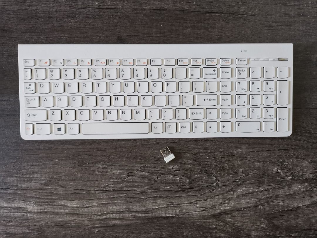 Lenovo wireless keyboard, super slim and handsome off-white color, less ...