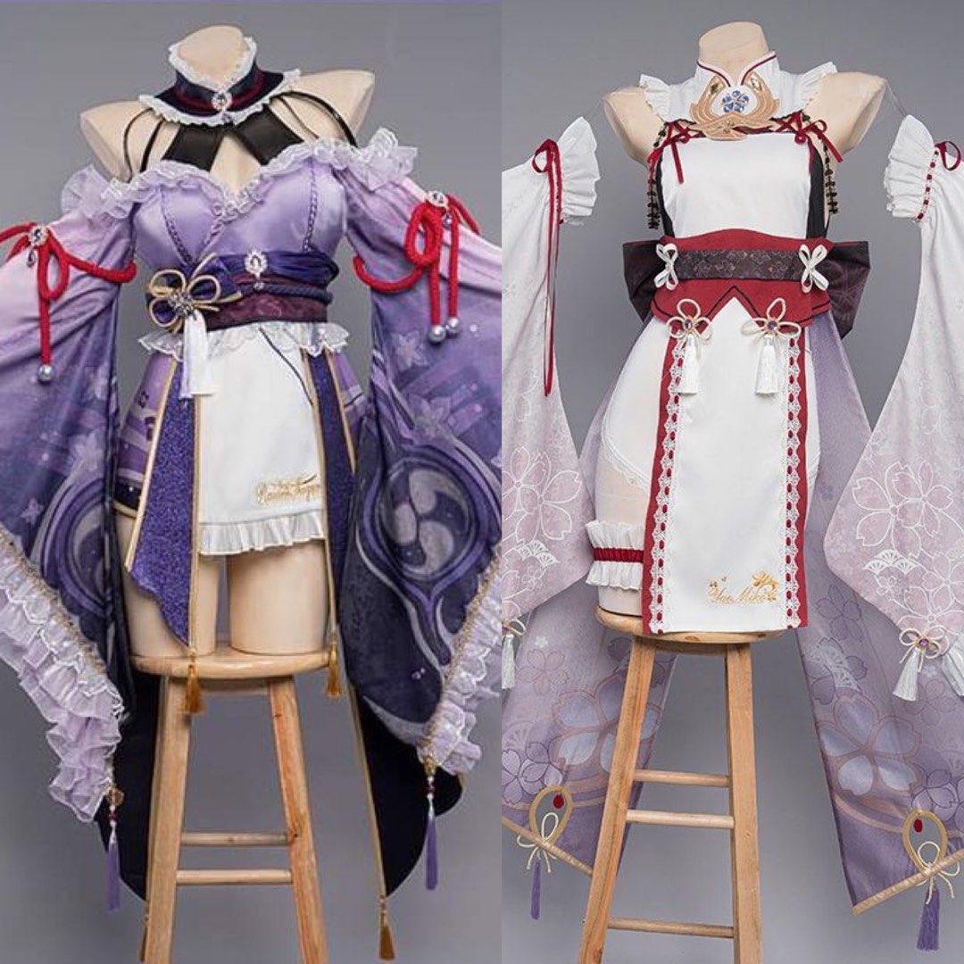 [LF] genshin impact Raiden Shougn + Yae Miko uwowo maid cosplays, Women ...