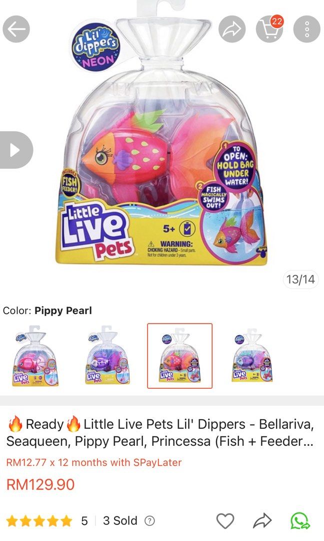 Little Live Pets Lil Dippers (Pippy Pearl), Hobbies & Toys, Toys ...