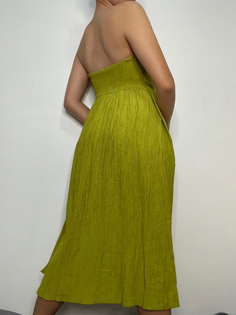 MARIE COCO Puke green tube dress / maxi skirt on Carousell