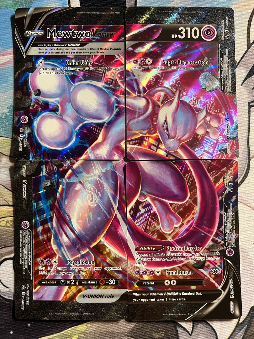 Mewtwo V UNION Pokemon Promo SWSH159-162, Hobbies & Toys, Toys & Games ...