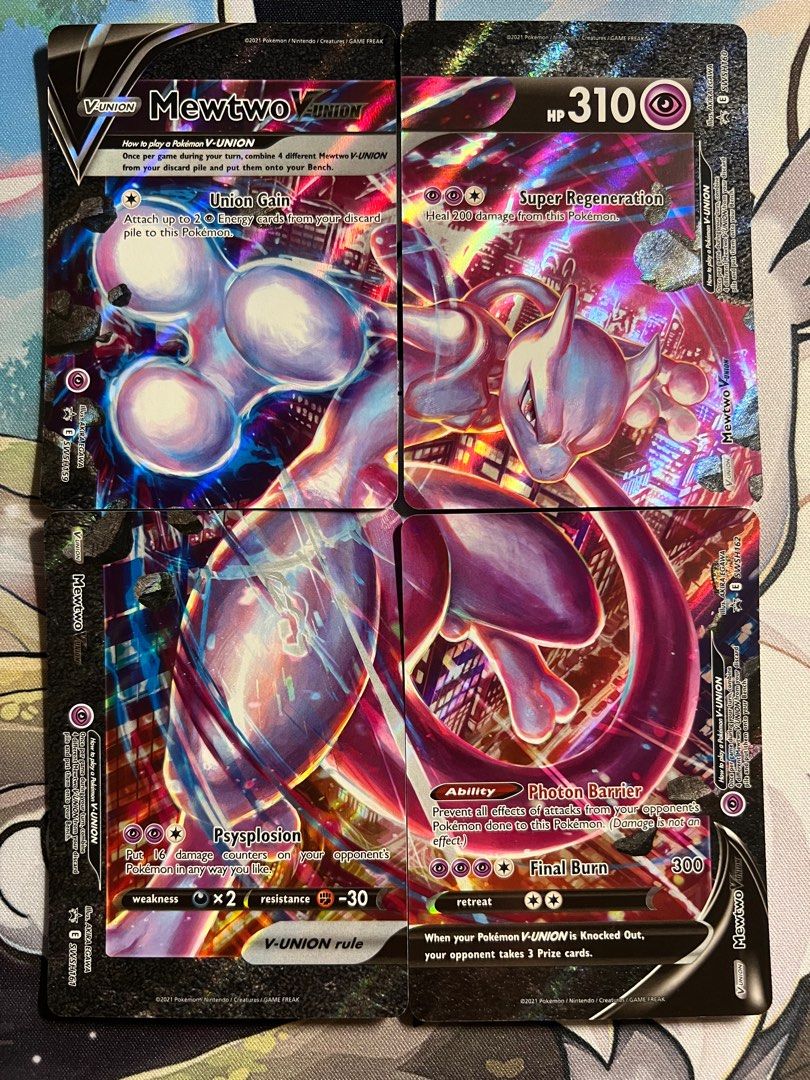 Mewtwo V UNION Pokemon Promo SWSH159-162, Hobbies & Toys, Toys & Games ...
