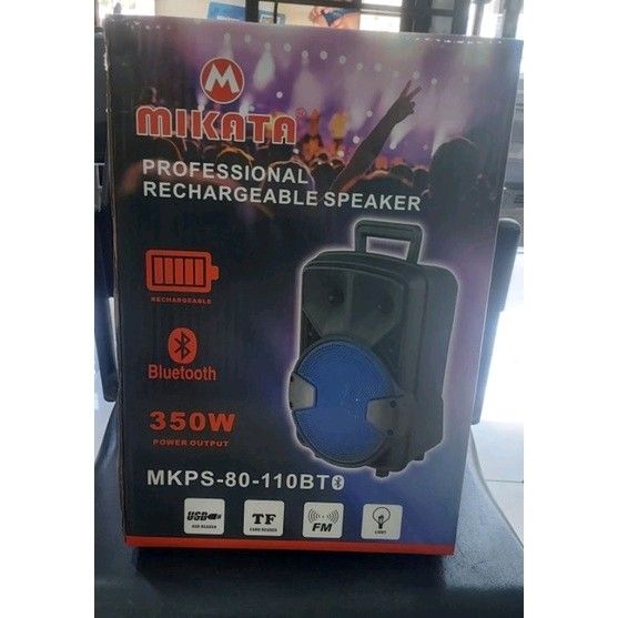 MIKATA 8 inch 350 Watt Portable Rechargeable Bluetooth Speaker with Microphone, Audio, Soundbars ...