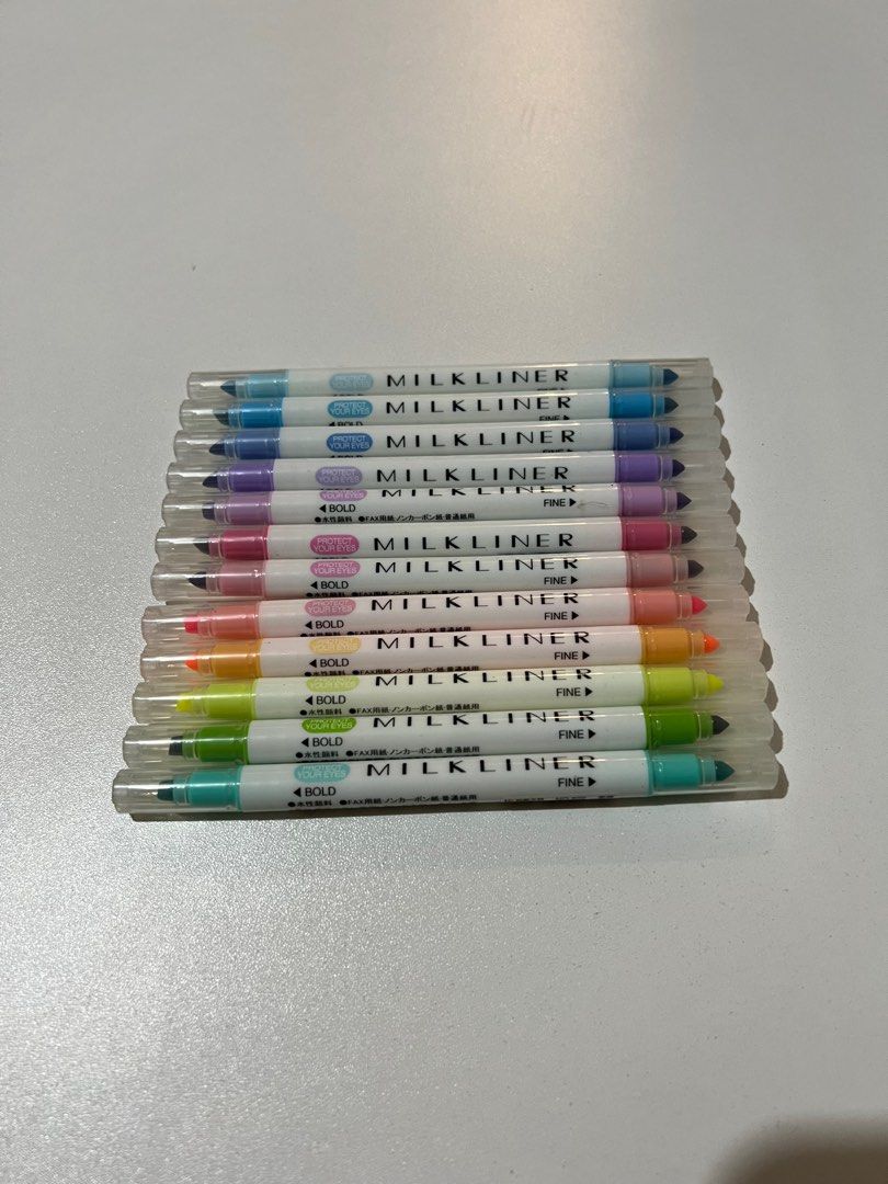 Milkliner Highlighter Set 12 Warna Pastel, Twin Tip, Buku & Alat Tulis ...