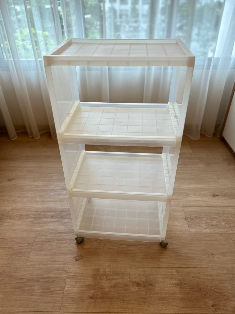 Muji polypropylene wagon rack with caster , Furniture & Home Living ...