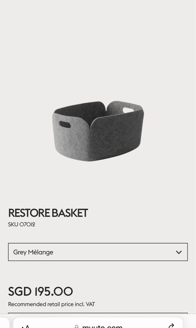 Muuto Restore Storage Baskets, Furniture & Home Living, Home ...