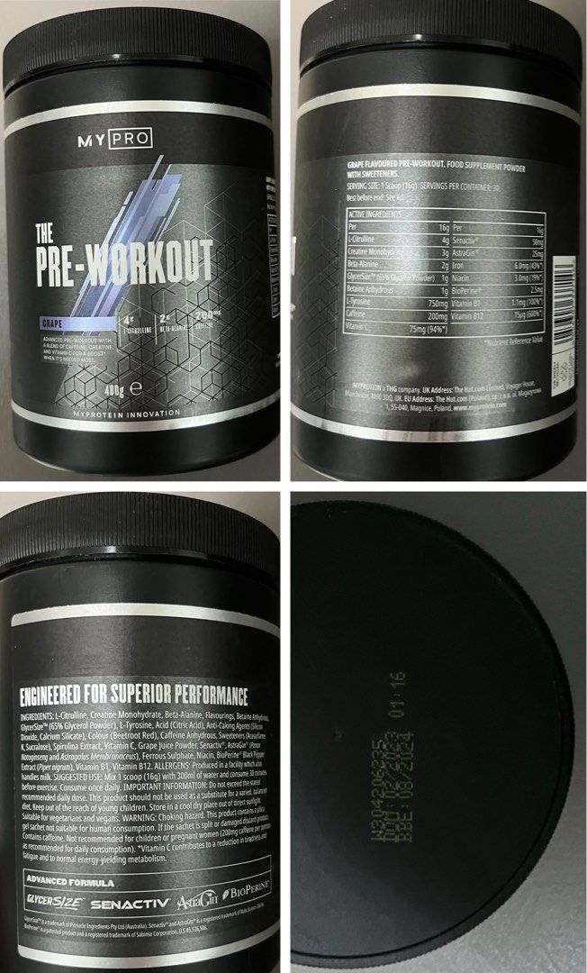 MyProtein Pro Pre-Workout - 30 servings, Health & Nutrition, Health Supplements, Sports ...