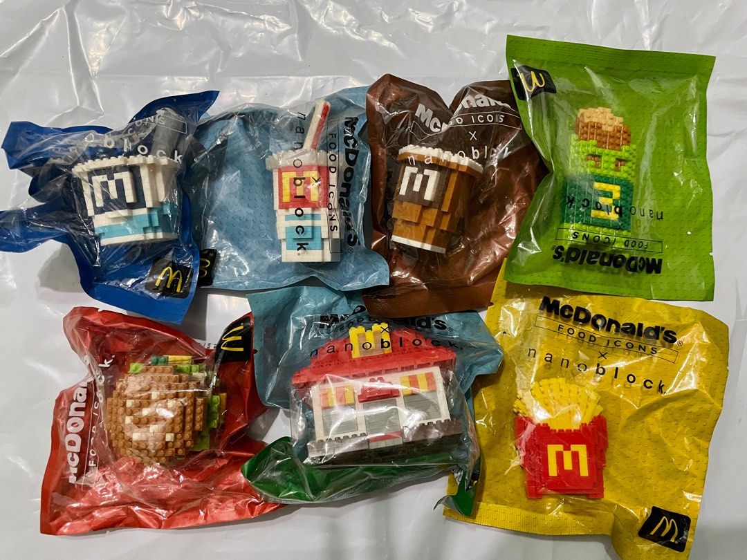 Nano Block Food Icons @ McDonald's Full set, Hobbies & Toys, Toys & Games on Carousell