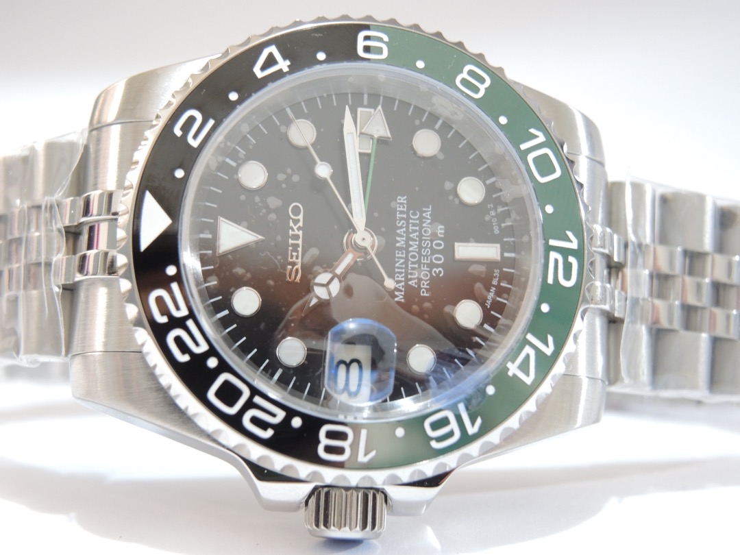 NICE MODIFIED SEIKO "SPRITE LEFTY" GMT MASTER CALIBER NH34 AUTOMATIC ...