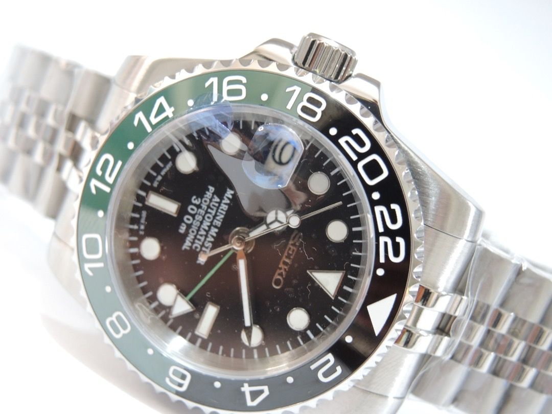 NICE MODIFIED SEIKO "SPRITE LEFTY" GMT MASTER CALIBER NH34 AUTOMATIC ...