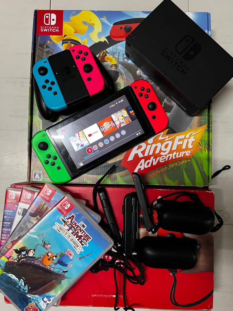 Nintendo switch V2 Complete, Video Gaming, Video Game Consoles ...