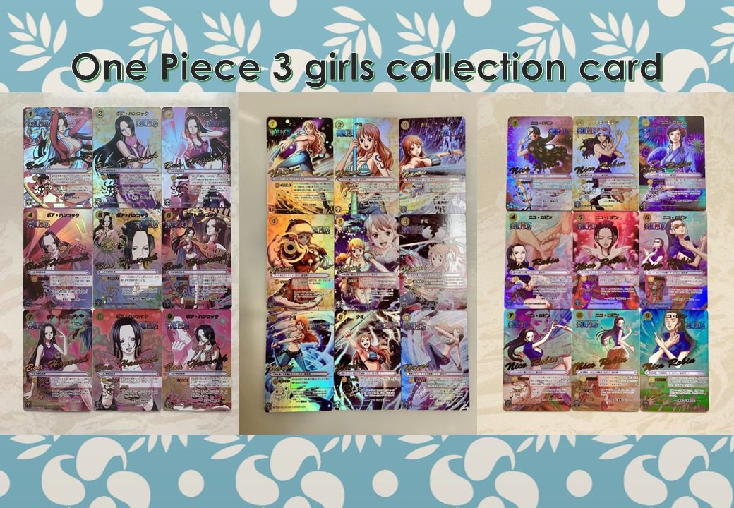 One Piece foil cards collections boa hancock nami nico robin luffy zoro ...