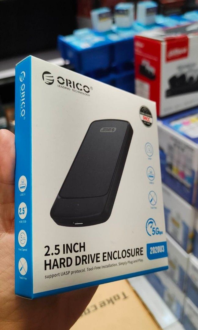 Orico 2.5" SATA HDD & SSD Enclosure USB 3.0 Black 2020U3 on Carousell
