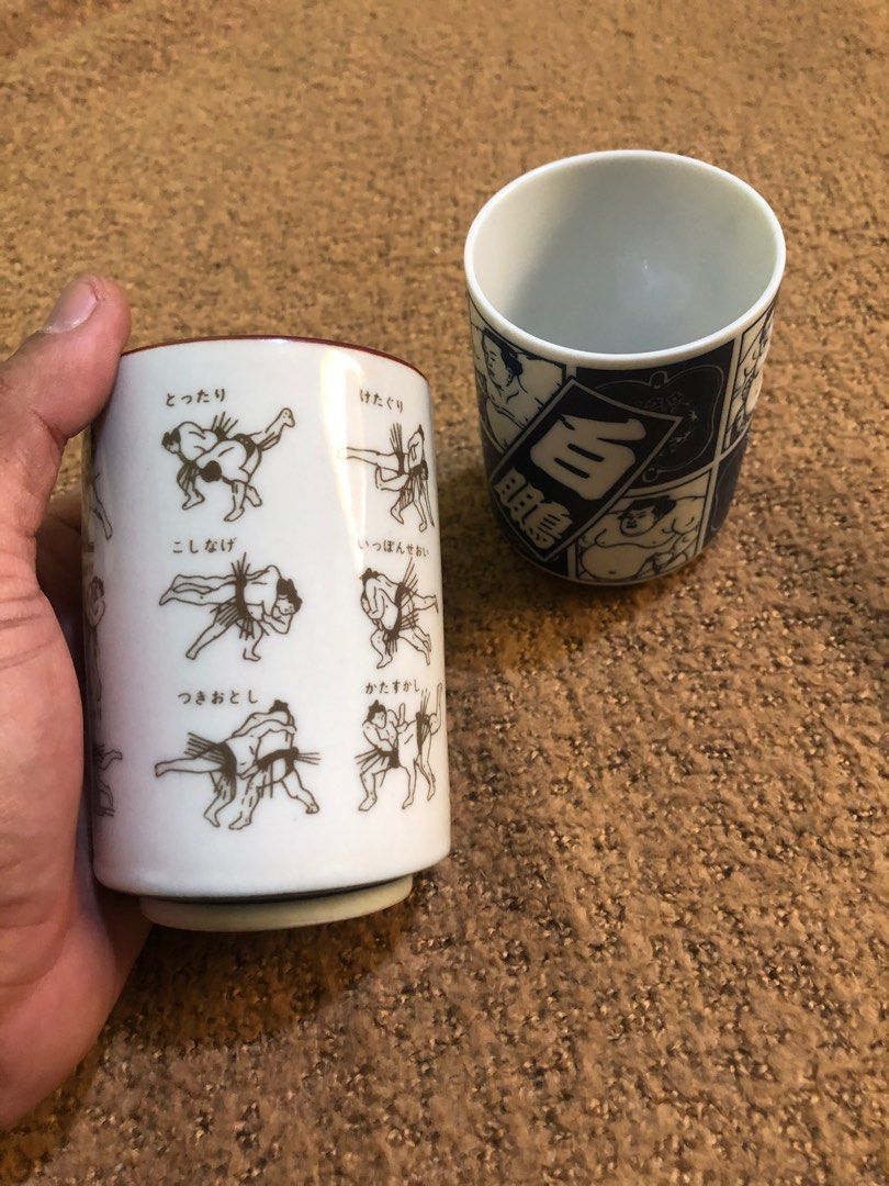 Pair of sumo themed cups on Carousell Pair of sumo themed cups on Carousell