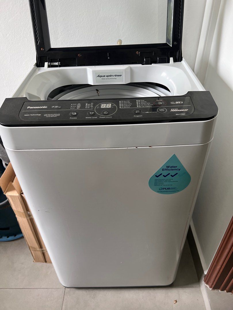 Panasonic 7.5kg top load washer, TV & Home Appliances, Washing Machines ...