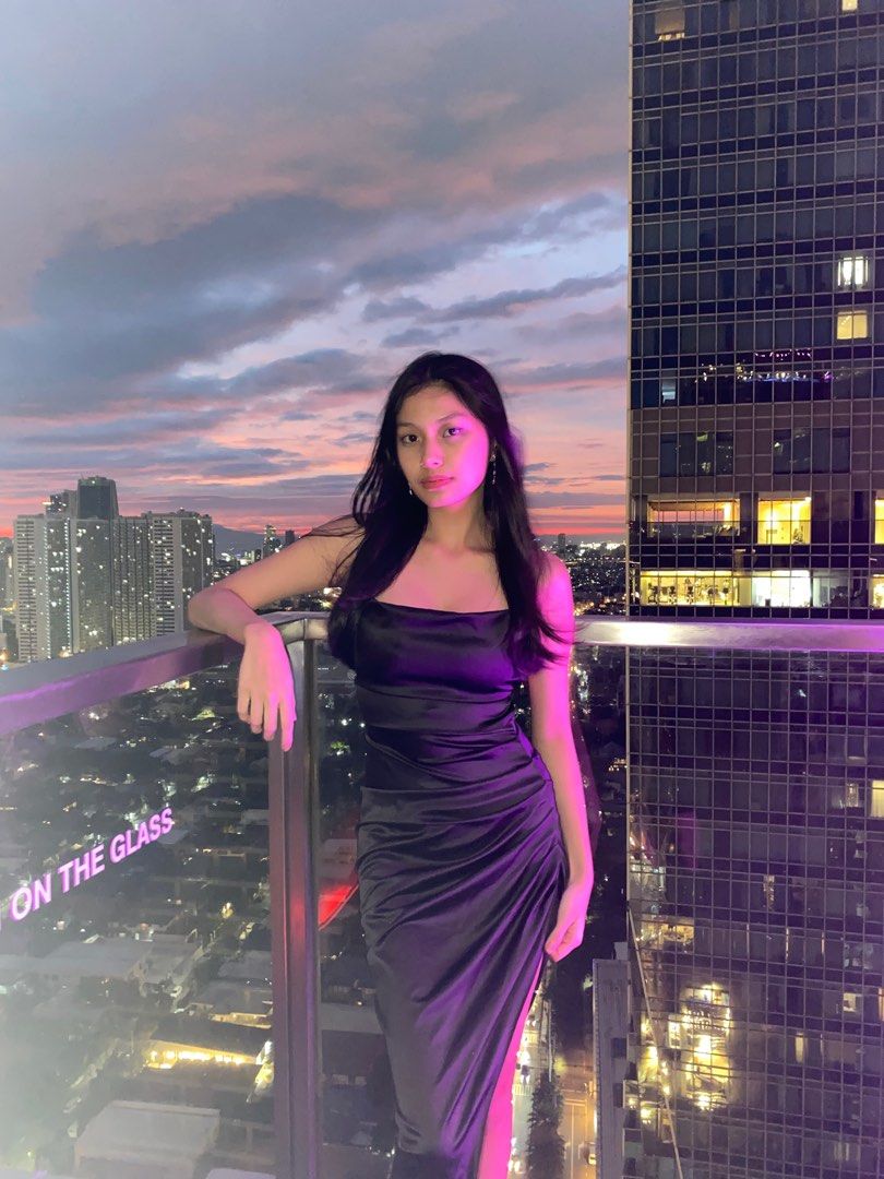 PARTHEA Split Thigh Lace Up Backless Ruched Satin Dress on Carousell PARTHEA Split Thigh Lace Up Backless Ruched Satin Dress on Carousell