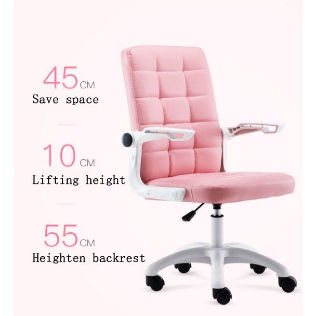 Pink Computer Desk Chair Minimalist Office Chair Good as new Study ...