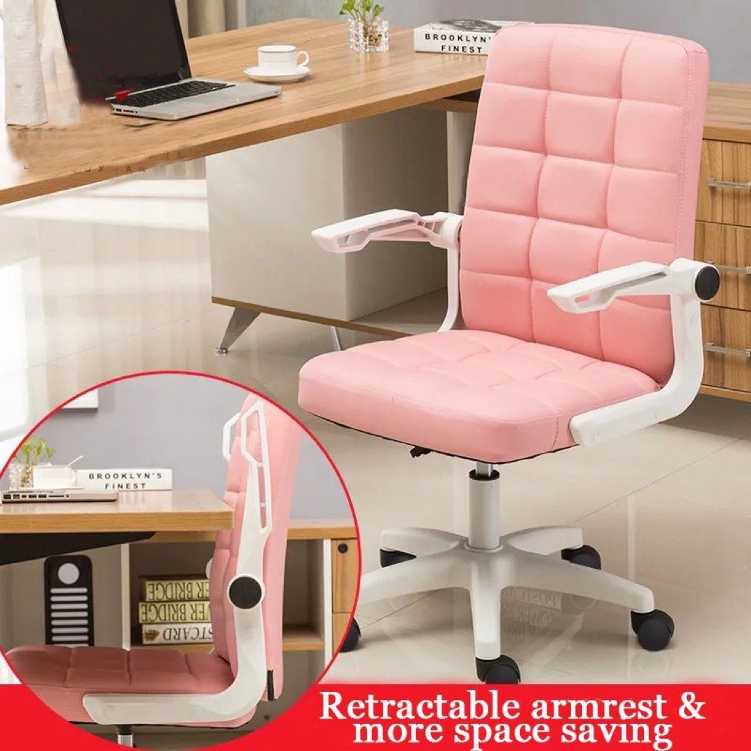 Pink Computer Desk Chair Minimalist Office Chair Good as new Study ...