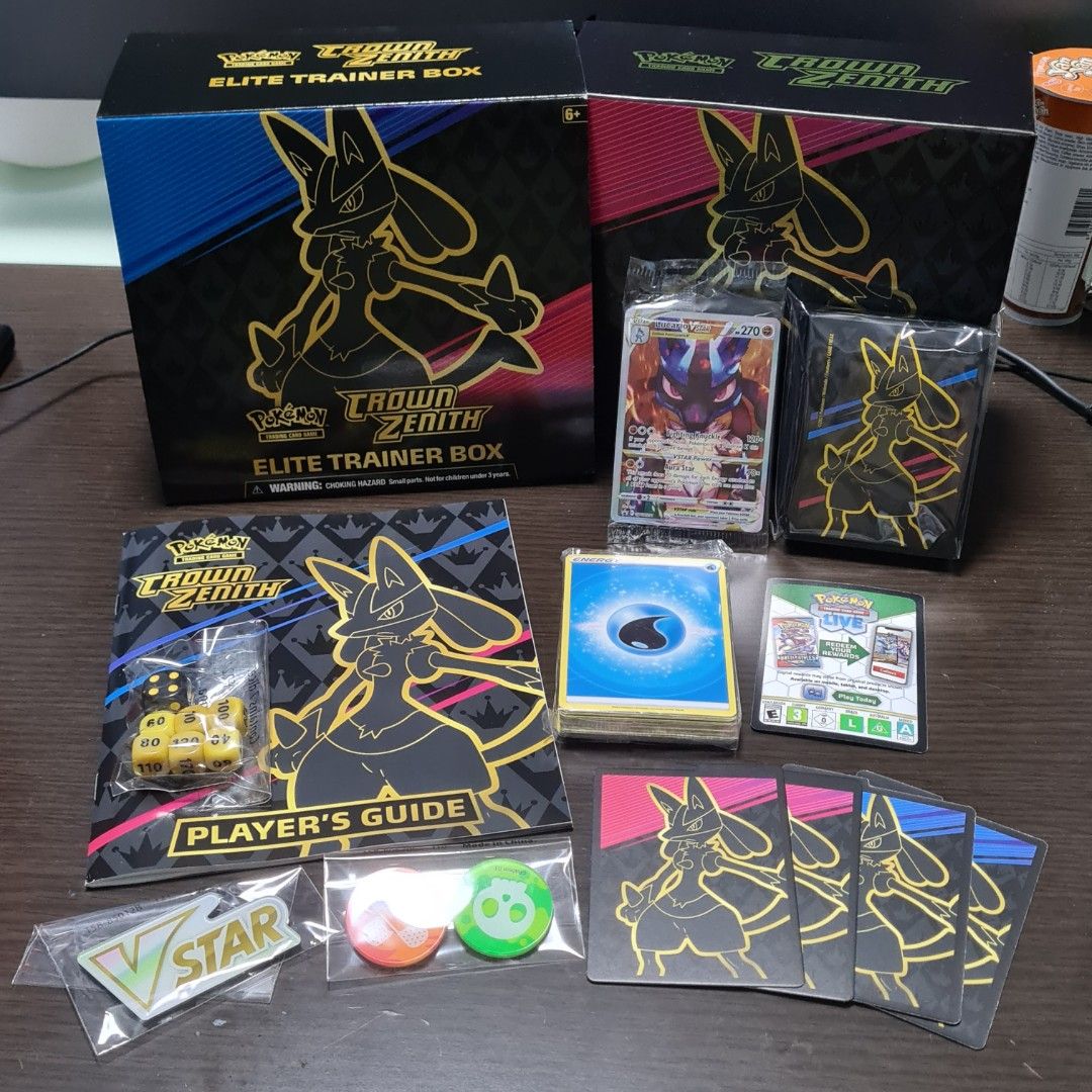 Pokemon TCG Crown Zenith Elite Trainer Box ETB with Lucario Vstar Promo ...