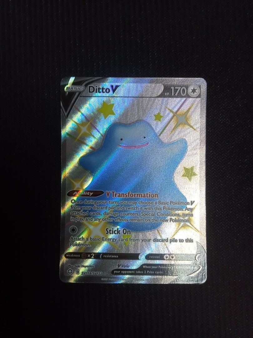 Pokemon TCG Ditto V shiny rare shining fates sv118/sv122, pikachu ...