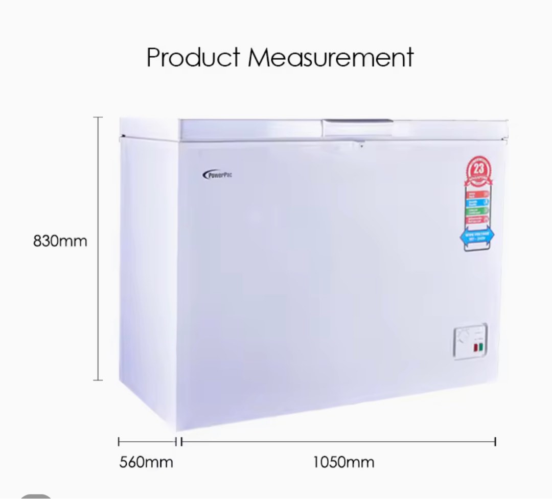 PowerPac chest freezer 250l, TV & Home Appliances, Kitchen Appliances ...