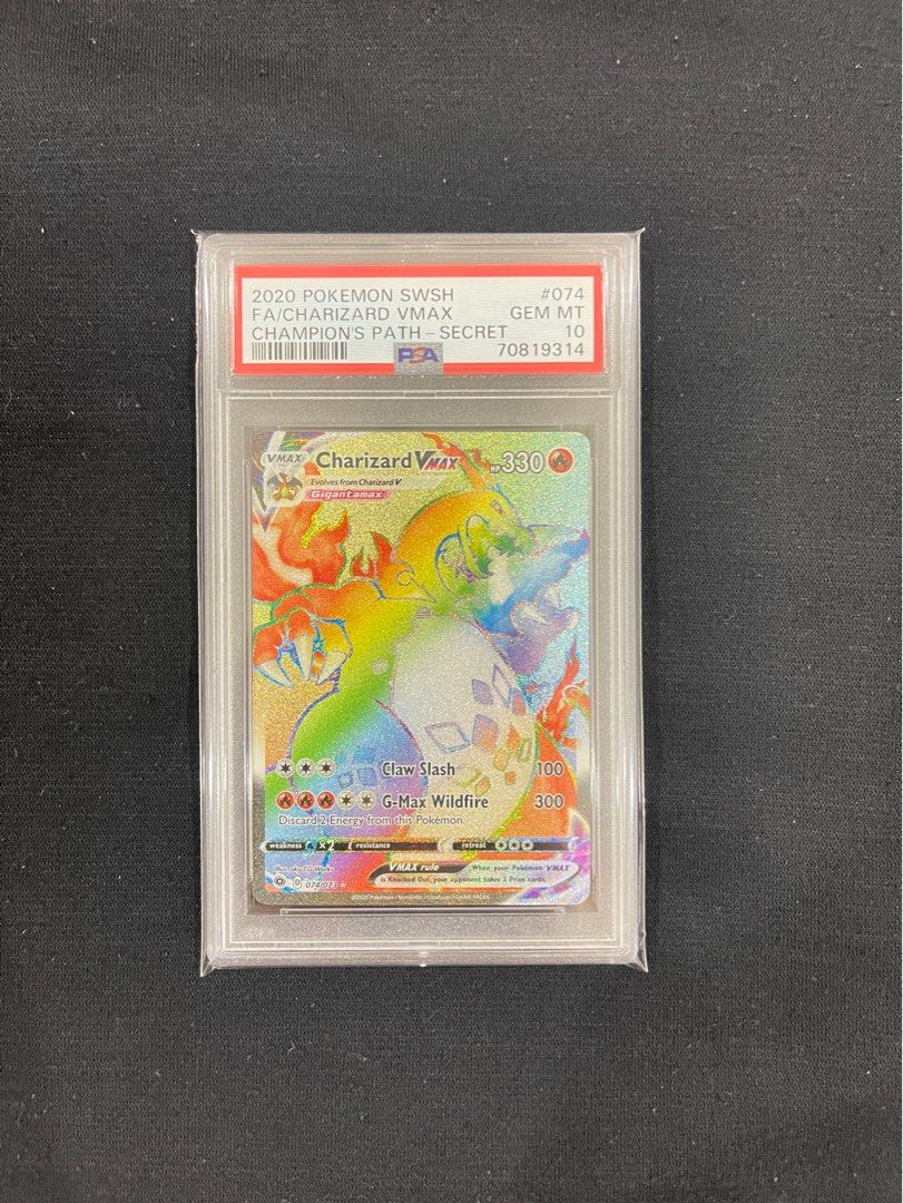 PSA 10 Champion Paths Rainbow Charizard, Hobbies & Toys, Toys & Games ...