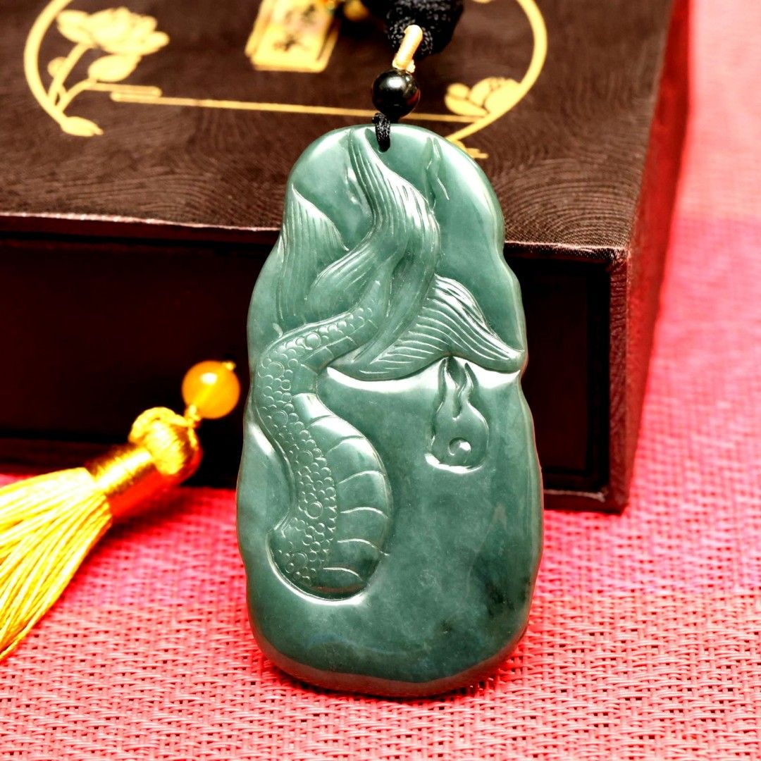 Real Grade A Myanmar Dragon Jade pendant, Men's Fashion, Watches ...