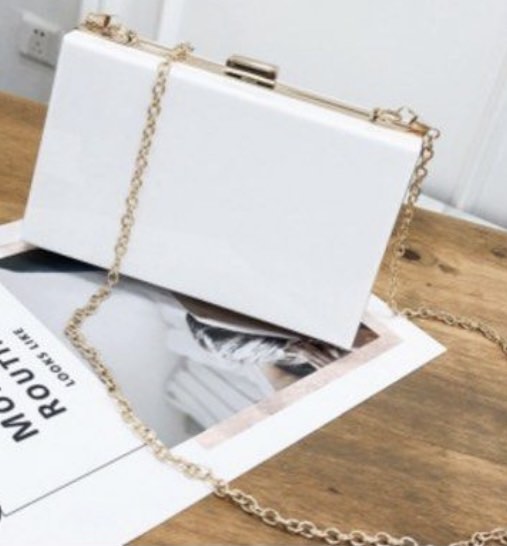 Rectangular white clutch, Women's Fashion, Bags & Wallets, Clutches on ...