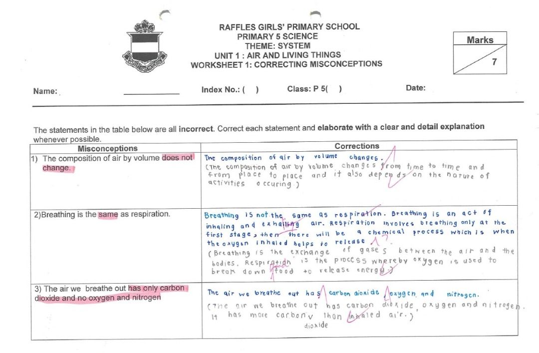 RGPS P5 Science File, notes, worksheets, Raffles Girls topical revision ...