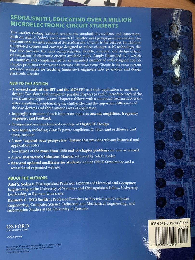 Sedra Smith Microelectronic Circuits, 7/e 電子學原文書, 書籍、休閒與玩具, 書本及雜誌, 教科書 ...