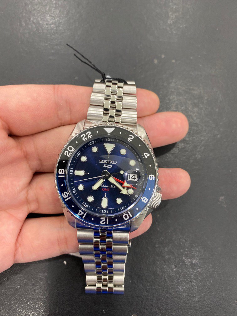 Seiko 5 GMT Blue Automatic Watch, Men's Fashion, Watches & Accessories ...