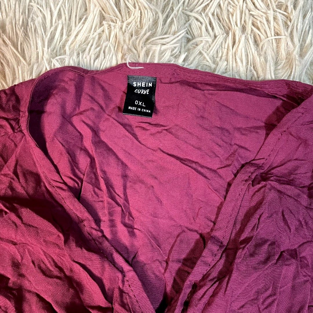 SHEIN CURVE PLUS SIZE 0XL WRAP AROUND PUFF MAXI DRESS EVENT WEDDING ...