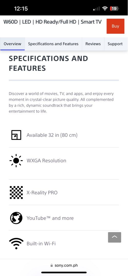 Sony Bravia W60D | LED | HD Ready/Full HD | Smart TV W600D Series, TV ...